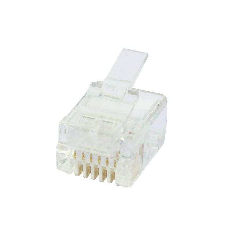 Cabac Modular Plug RJ12 6P6C CAT5e UTP Round Stranded Core 10 Pack ...