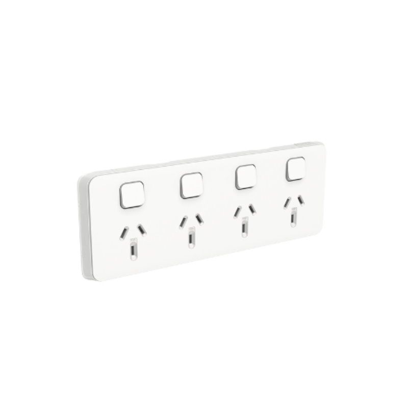 Clipsal GPO Cover Skin Flush Mount Quad 4 Gang 10A 250V Horizontal ...