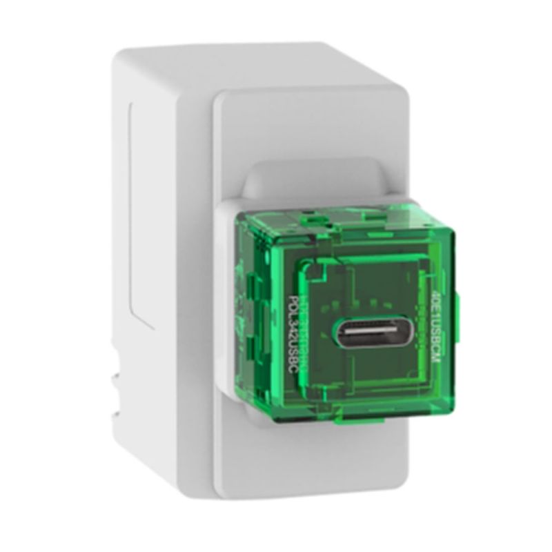 Clipsal USB Type C Fast charger module 220-240Volt 3Amp Vivid White ...