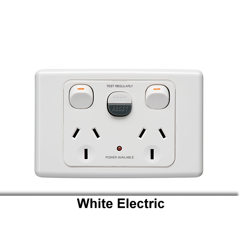 Clipsal GPO Switched Outlet RCD Protected Flush Mount 2 Gang 30mA 10A ...