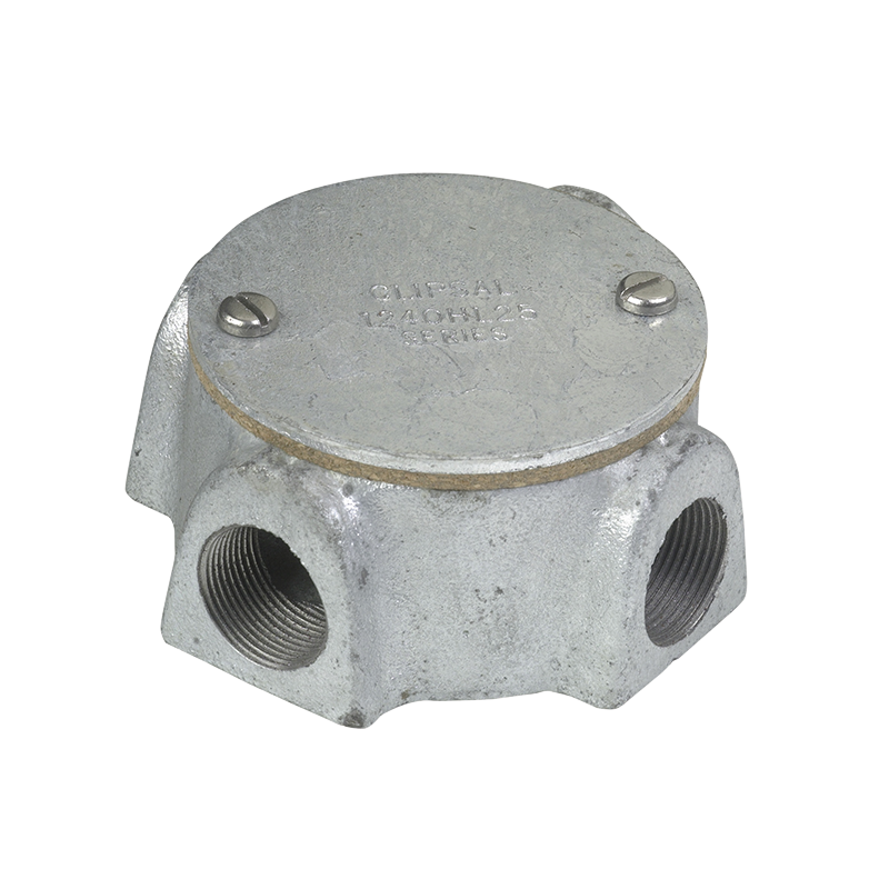 Heavy Duty J-Box 4 Way Round Cast Iron Galvanized - MM Electrical ...