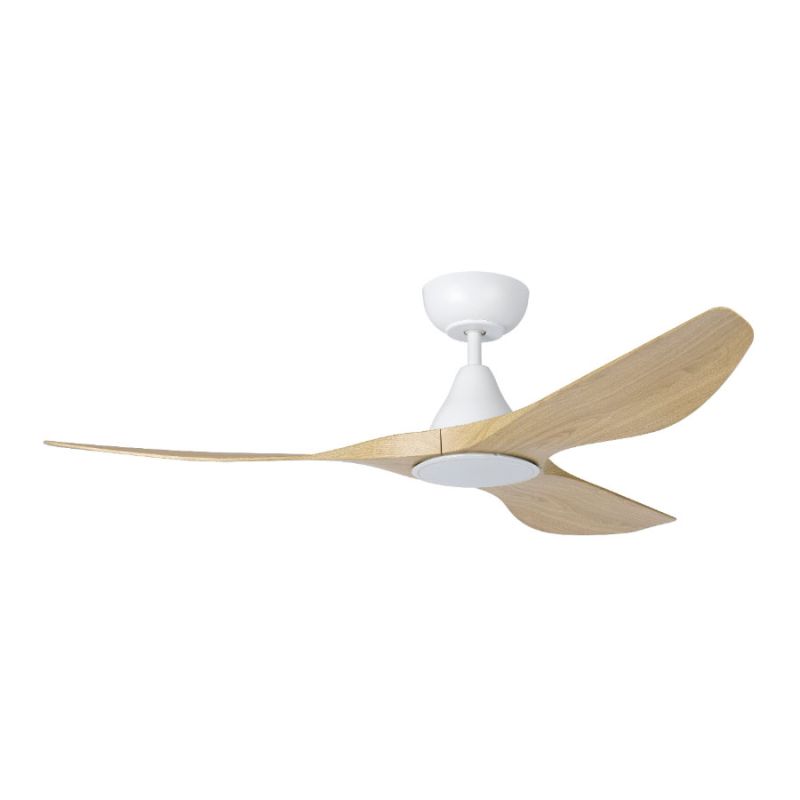 Eglo Surf DC Ceiling Fan with LED Light 1320mm 3 Blade ABS Light Oak | TLE