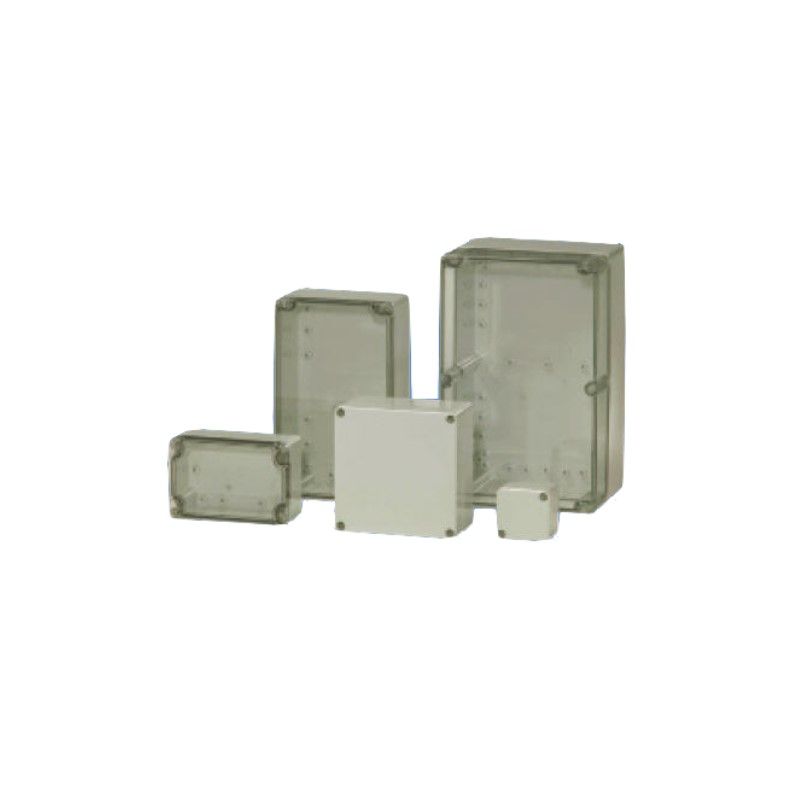 Fibox Enclosure Modular w/Clear Lid Light Grey IP66/67 Polycarbonate 80 ...