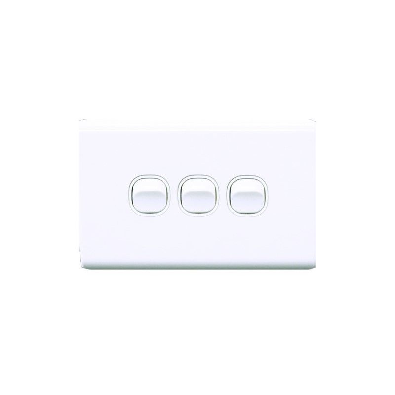 GSME Switch Flush Mount Standard 3 Gang 20A/16AX 250V 2 Way Horizontal ...