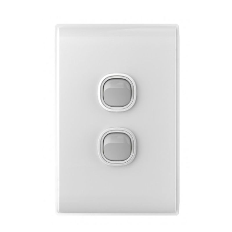 GSME Switch Flush Mount Standard 2 Gang 20A/16AX 250V Vertical White ...