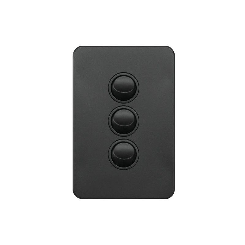 Hager Silhouette Switch Flush Mount Rocker Standard 3 Gang 16A/AX 250V ...