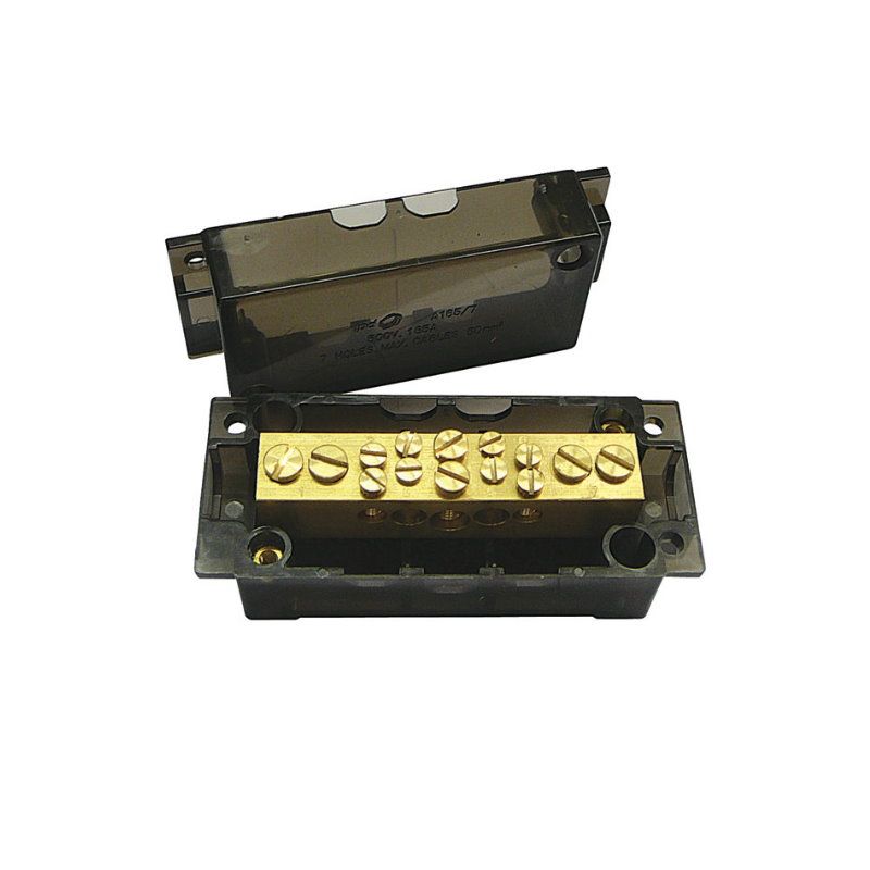 IPD Neutral Link 165A 7 Hole Front Wiring Panel Mount Black For 16-70 ...