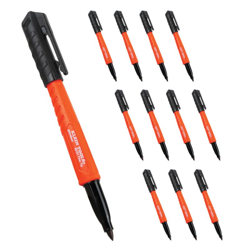 Klein Tools Skribes Fine Tip Black Permanent Markers are designed for ...