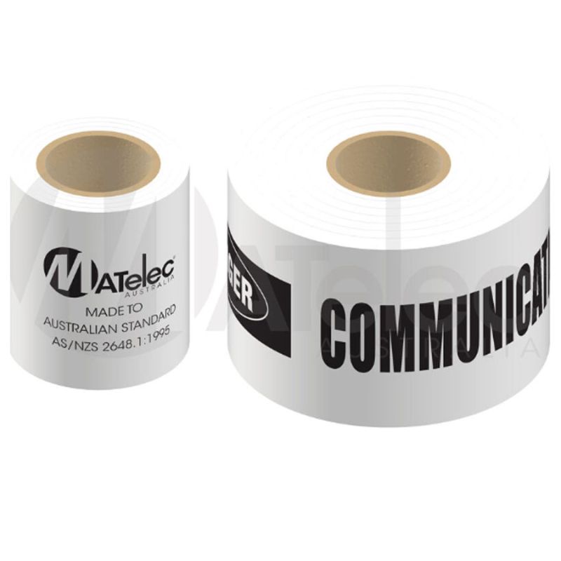 Matelec Underground Warning Tape Communication 150x100m White | TLE