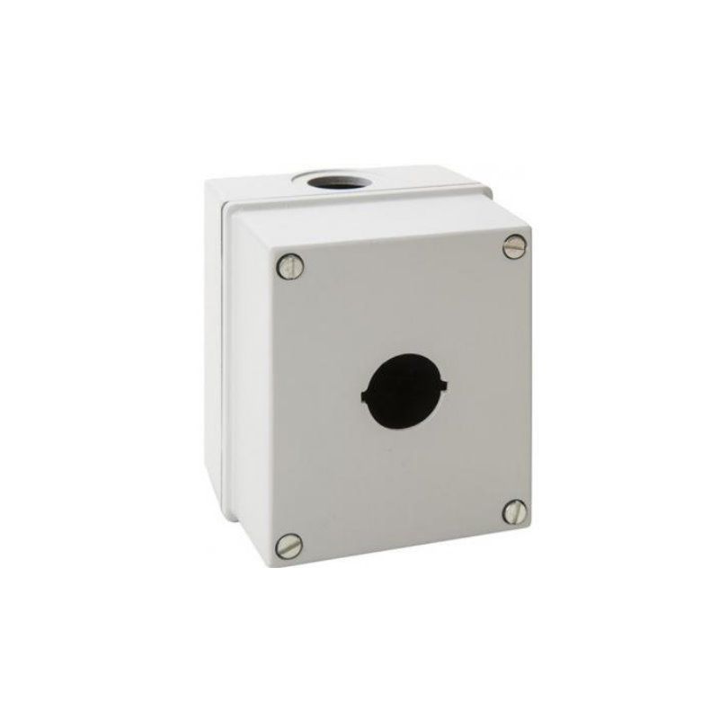 Pushbutton Encl Metal 1x22.5mm Hole IP66 Grey - MM Electrical Merchandising