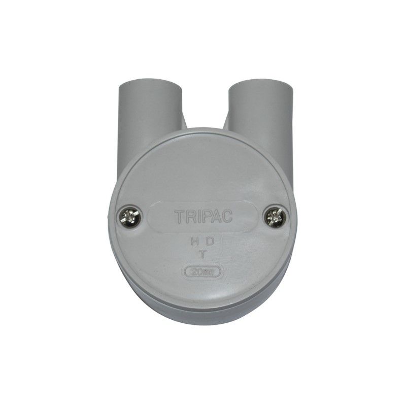 Tripac Conduit Junction Box 2 Way U Type Round Shallow PVC - MM ...