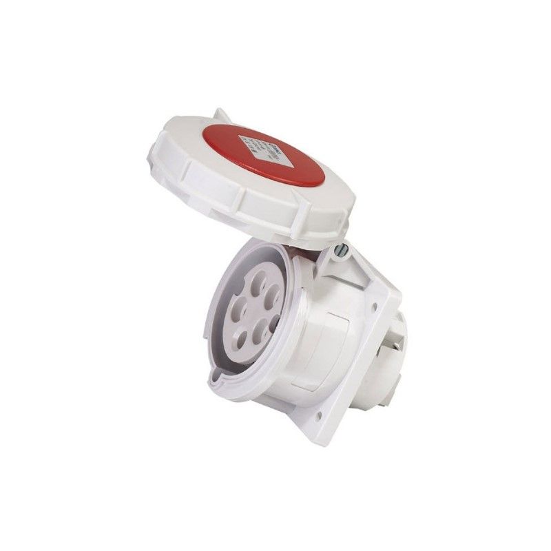 Socket Panel Straight 3Ph 32A 400V 5 Pin Round IP67 - MM Electrical ...