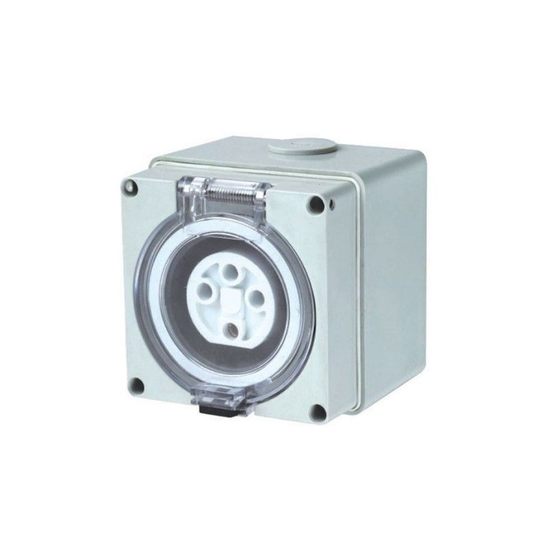 Tradesave Socket Outlet Surface Mounting Weatherproof 10A 5 Pin Round ...