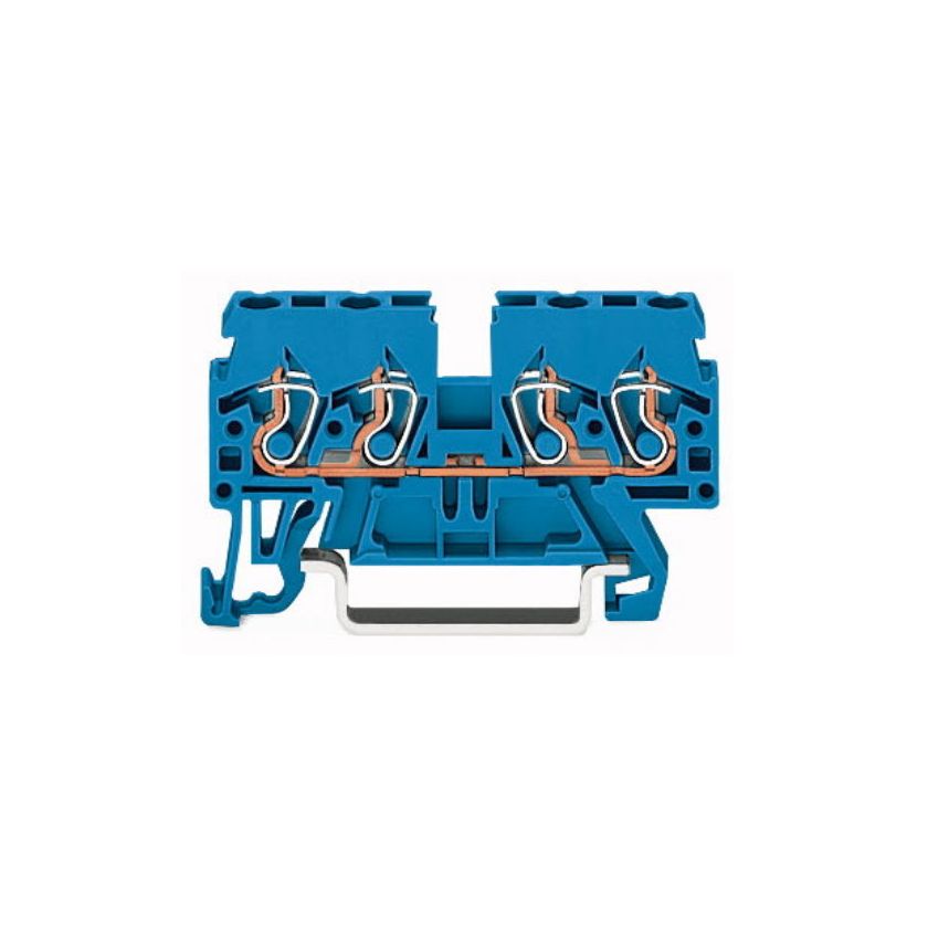 Rail Terminal Block 4 Wire 2.5mm Blue PA66 - MM Electrical Merchandising