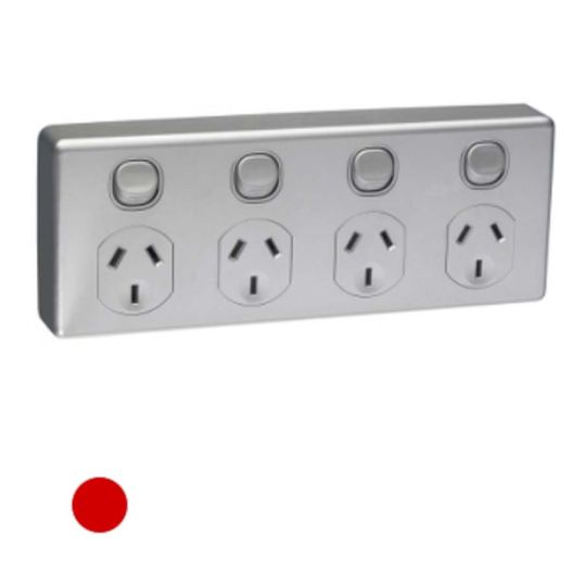 Clipsal Classic C2000 Series Quad Switch Socket Outlet 4 Gang 2 Pole ...