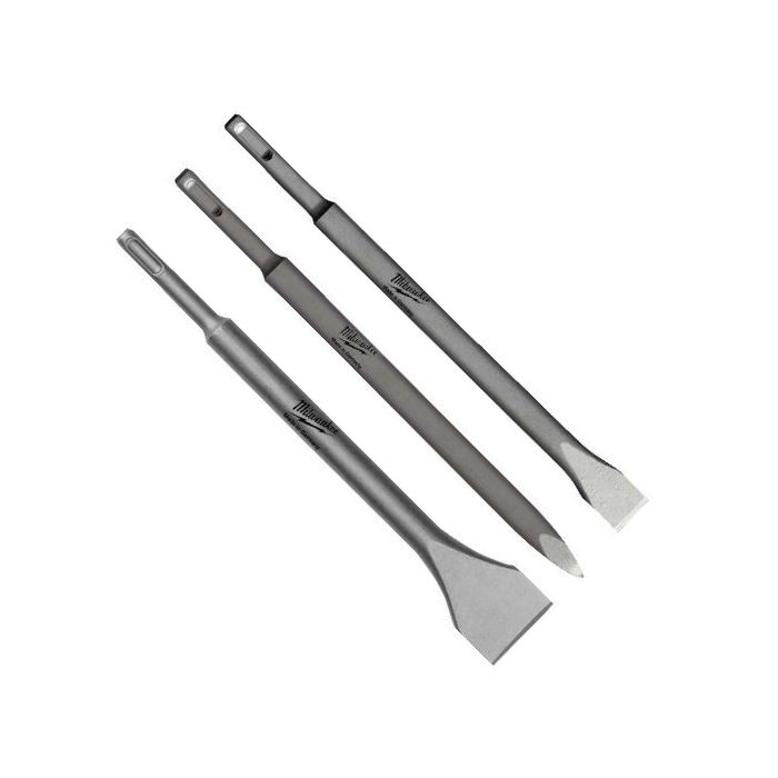 Milwaukee Chisel Bit Set SDS Plus 3 Piece - MM Electrical Merchandising